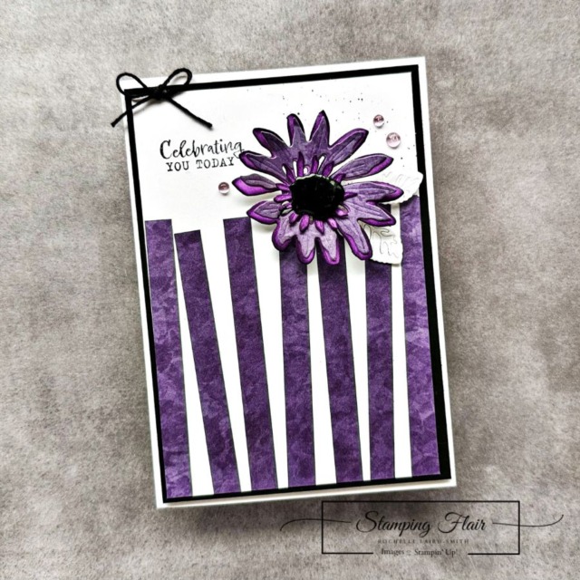 Monochromatic Gorgeous Grape – Card with Paper Scraps - Stamping Flair