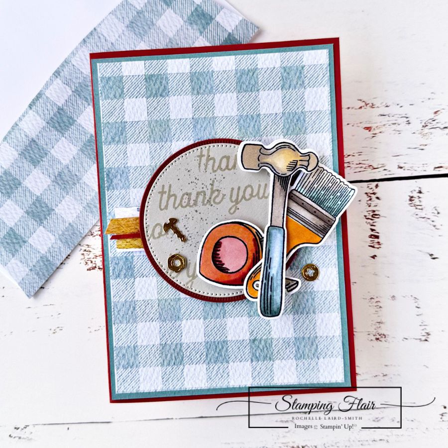 Masculine Thank You Card With Trusty Tools Stamp Set Stamping Flair