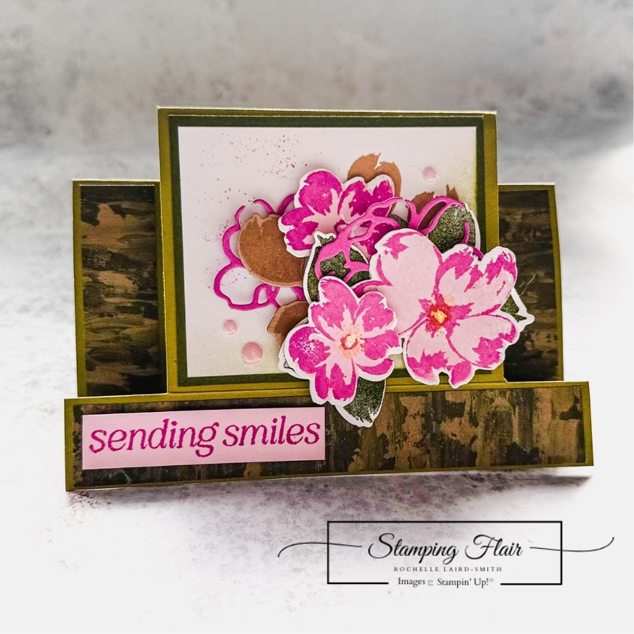 Fancy Fold Stepper Card - Brushed with Beauty Card Creations Series ...